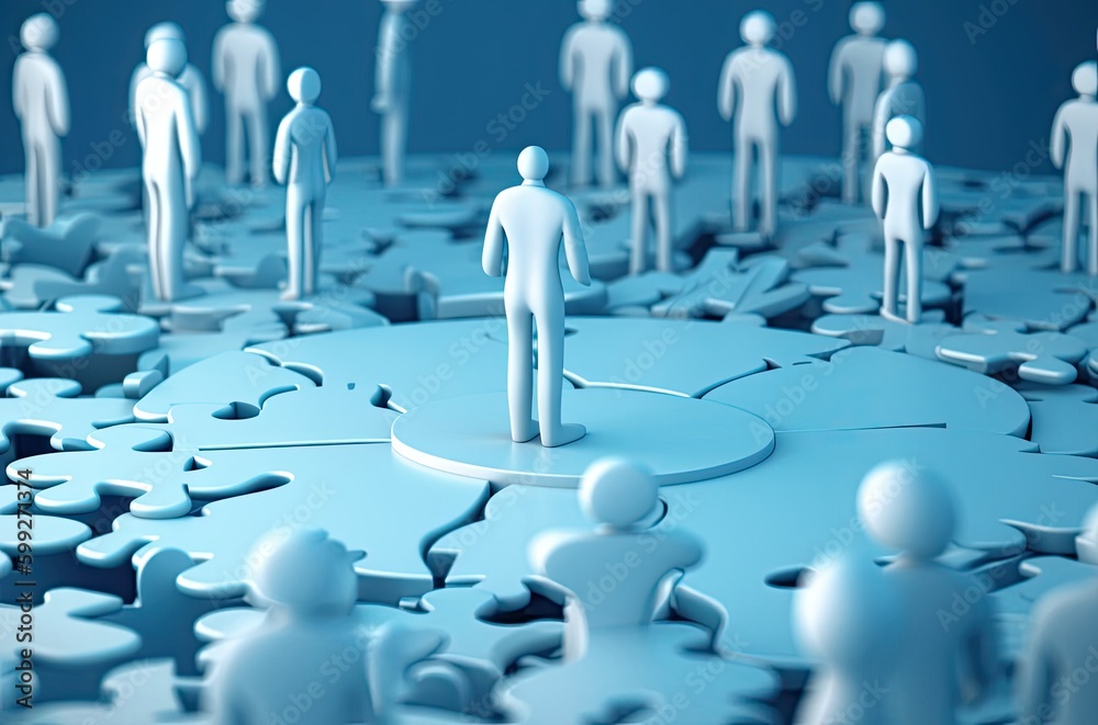 Stick Figures Working Together To Put Puzzle Pieces Together 004 ...