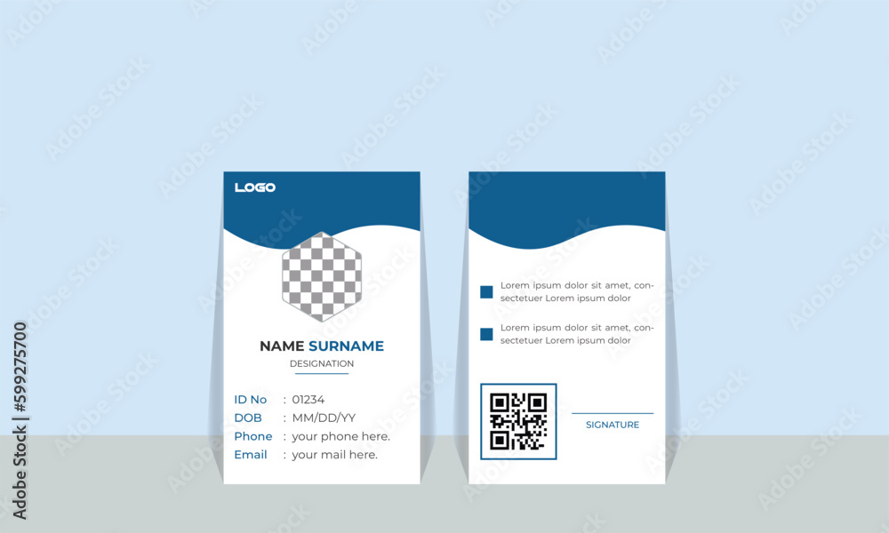 Modern Identity Card With Gradient Blue Navy Abstract Liquid. Abstract ...