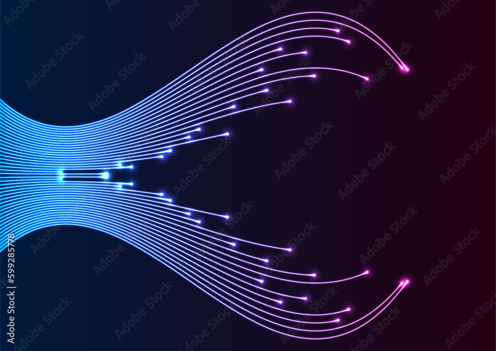 Abstract neon blue purple connection lines tech background. Futuristic ...