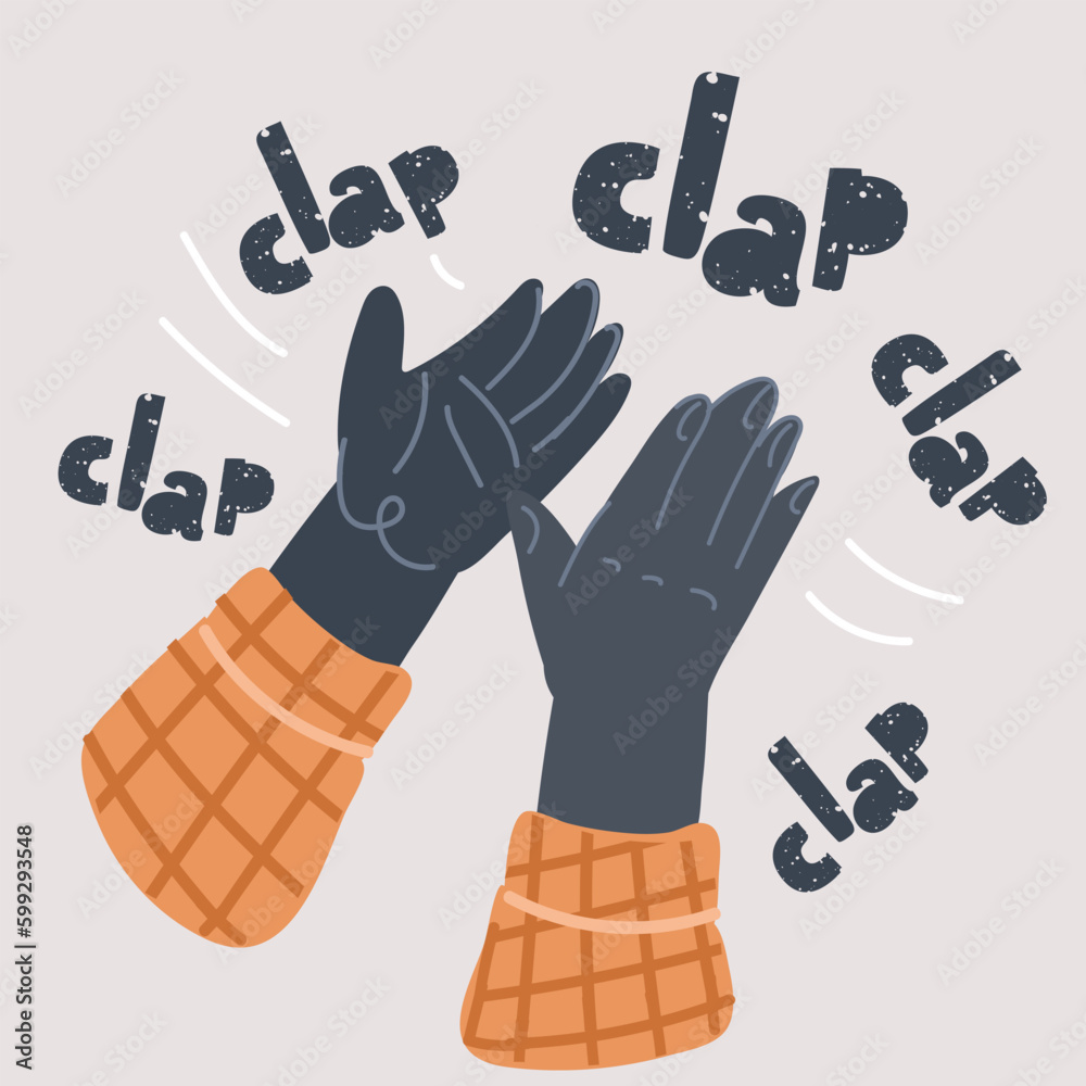 Cartoon Illustration of Hands emoji. Clapping hands. . Hand clapping ...