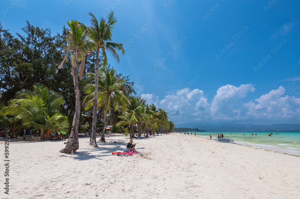 Boracay, Malay, Aklan, Philippines - April 2023: Station 2, part of ...