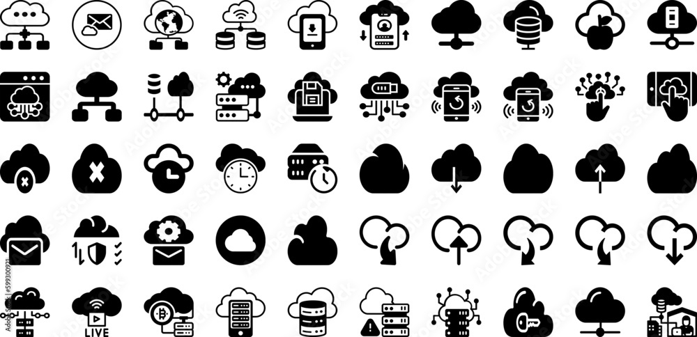 Vetor de Loud Icon Set Isolated Silhouette Solid Icons With Sound, Icon ...