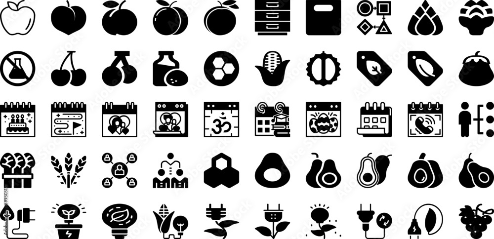 Organ Icon Set Isolated Silhouette Solid Icons With Organ, Icon, Body ...