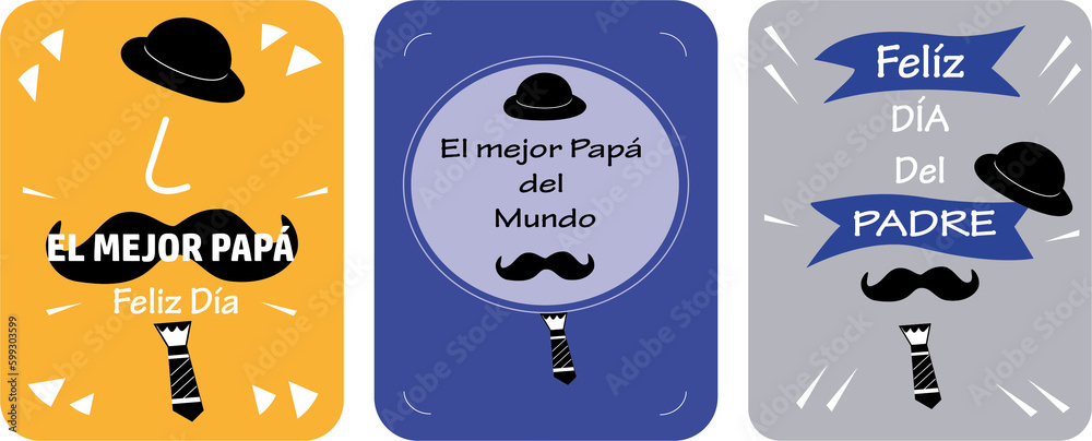 Tarjeta día del Padre. Presente día del Padre Stock Illustration ...