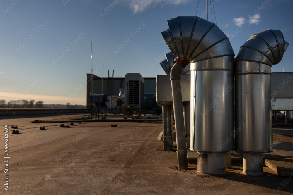 External unit of commercial air conditioning and ventilation system ...