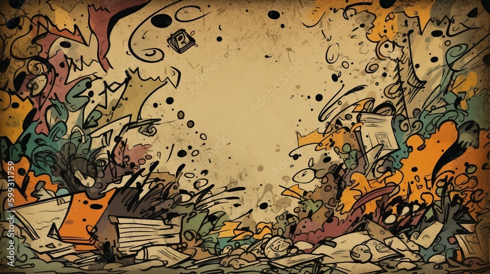 Cartoon comic grunge background texture cartoon comic style. AI ...