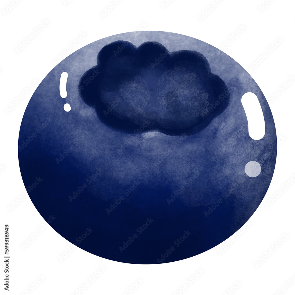 Watercolor blueberry clipart. Hand drawn summer fruit illustration ...