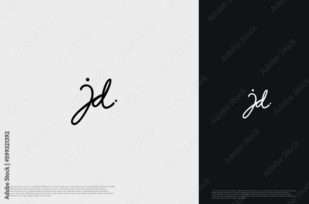 Initial Letter JD Logo monogram typography for business name. Vector ...