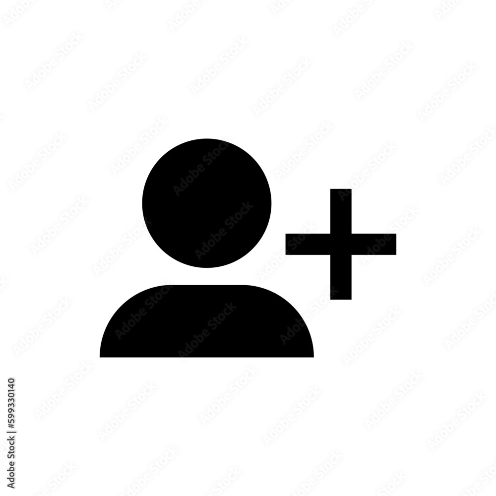 Vetor de Add new user icon vector male person profile avatar with plus ... Vetor de Add new user icon vector male person profile avatar with plus ...