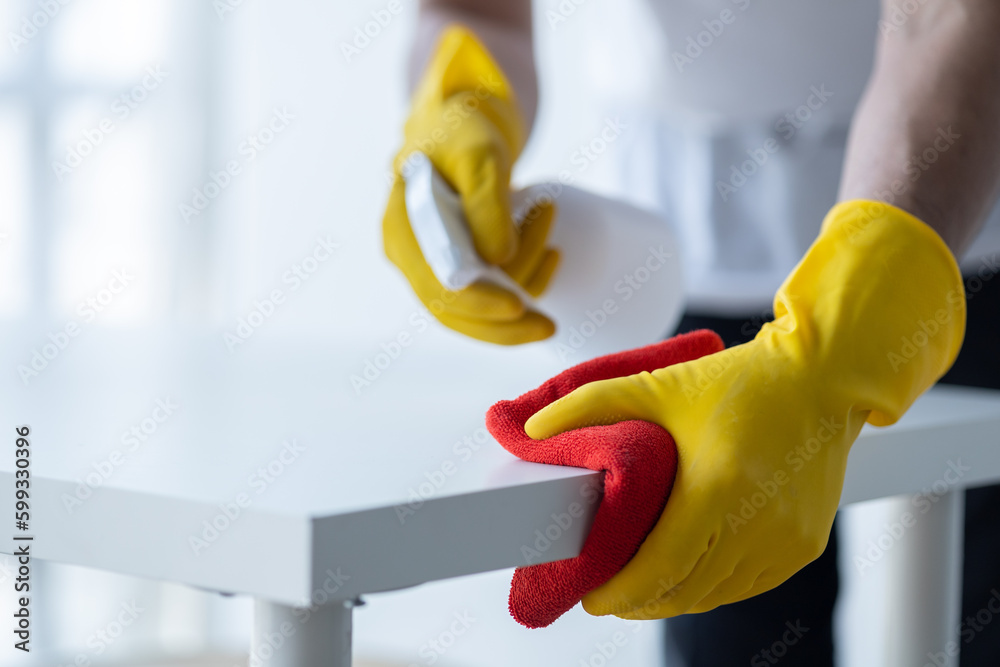 Person Washing A Table