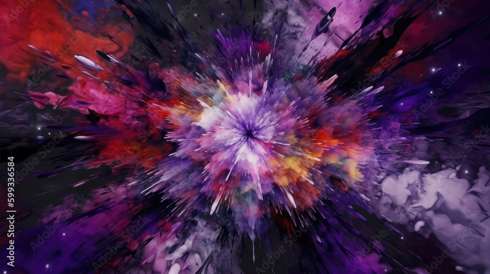 Beautiful color splash with different colors in front of black ...