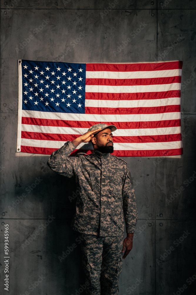 Army Soldier Salute Flag