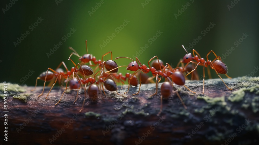 Teamwork in the Natural World: Macro Marvels of Ant Collaboration Stock ...