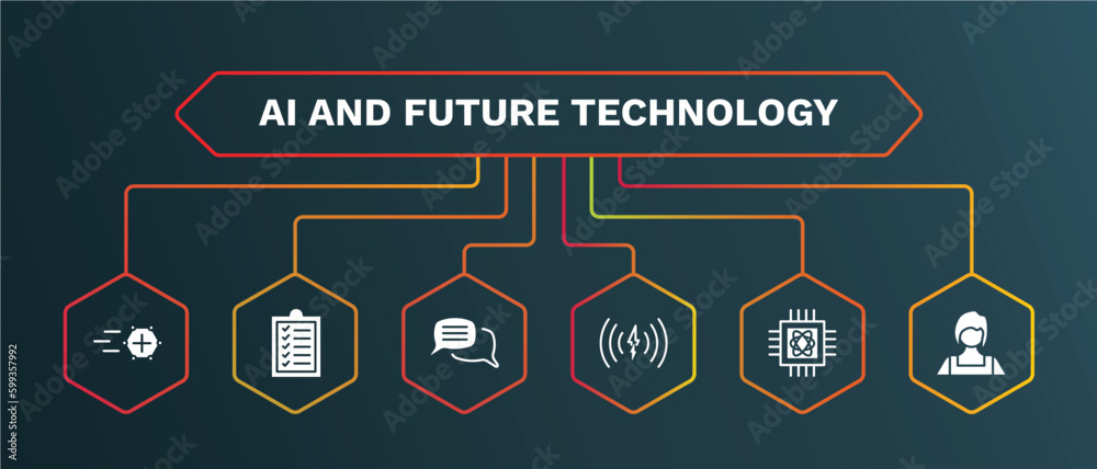 set of ai and future technology white filled icons. ai and future ...