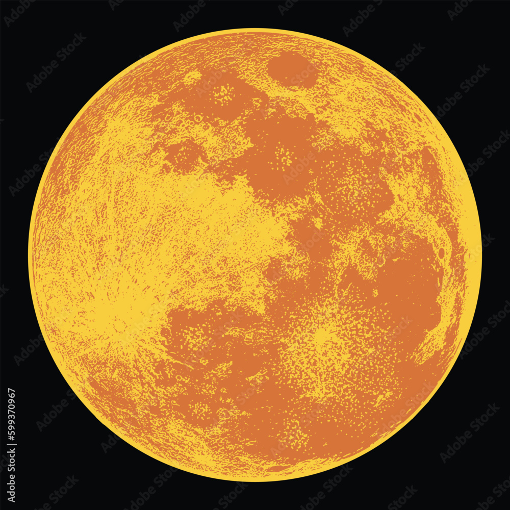Full Moon eps File Types Yellow Full Autumn Lunar Circle Stock Vector ...
