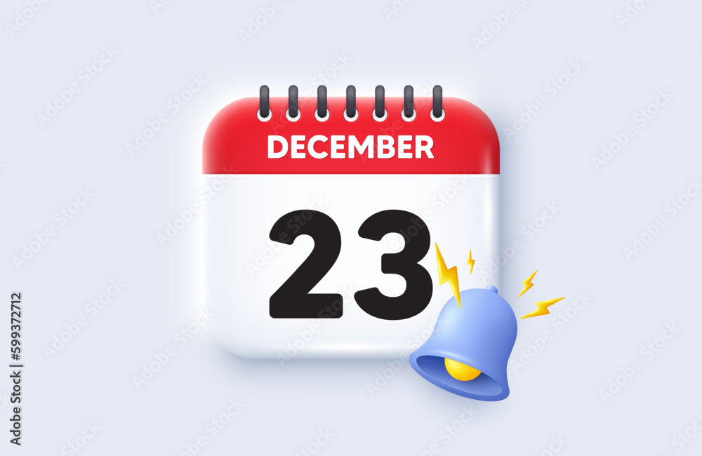 23th day of the month icon. Calendar date 3d icon. Event schedule date ...