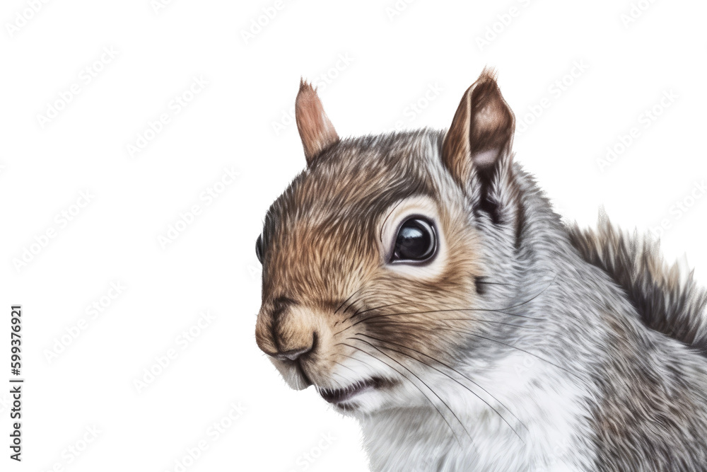 an isolated Grey Squirrel portrait, preservation, backyard wildlife ...