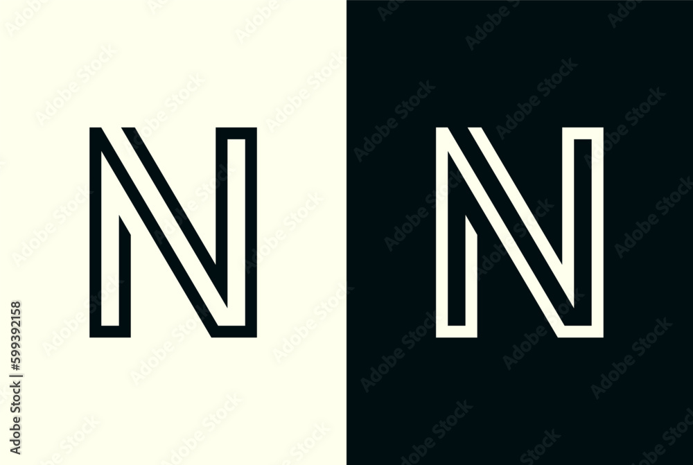 minimalist line art letter N logo. Letter N Logo Design Stock Vector ...