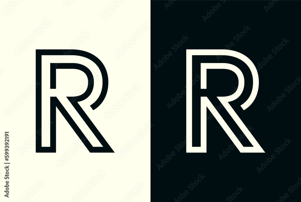 minimalist line art letter R logo. Letter R Logo Design Stock Vector ...