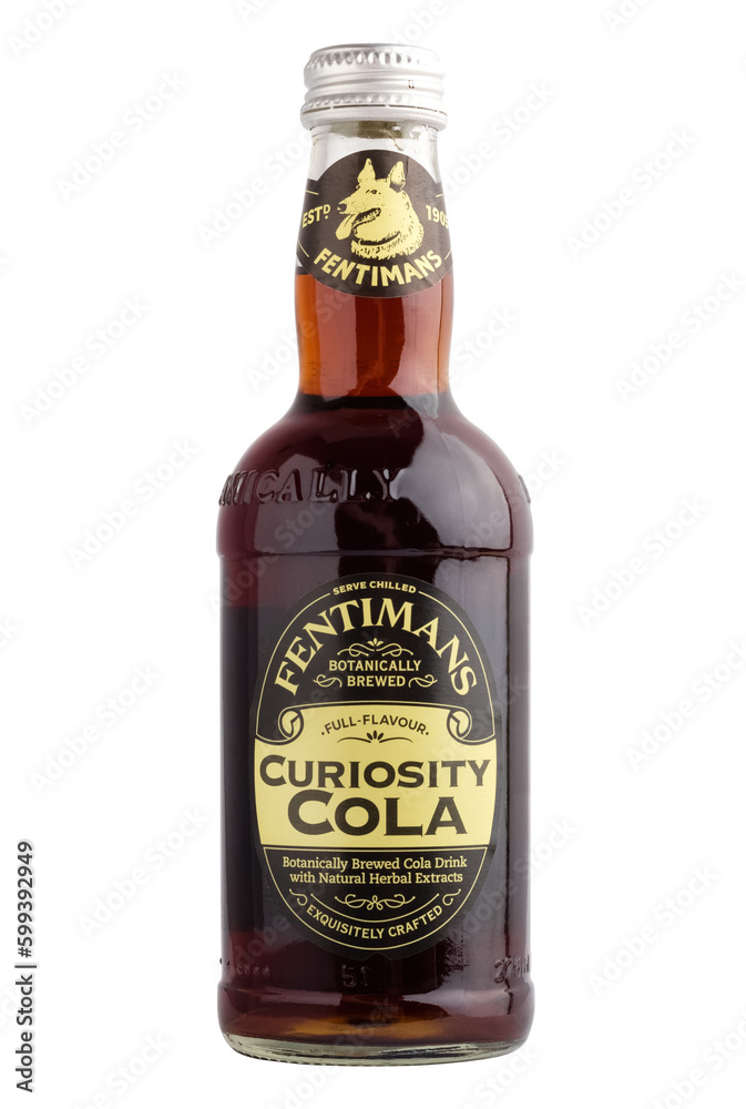 Fentimans Curiosity Cola bottle isolated on transparent background ...