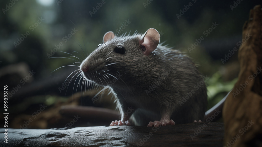Inquisitive rat in a research environment Generative AI Stock ...