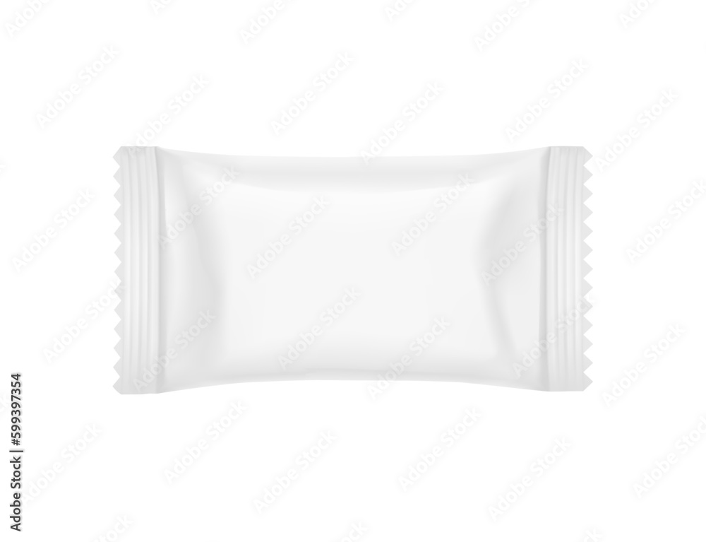 Blank packaging sachet mockup. Vector illustration isolated on white ...
