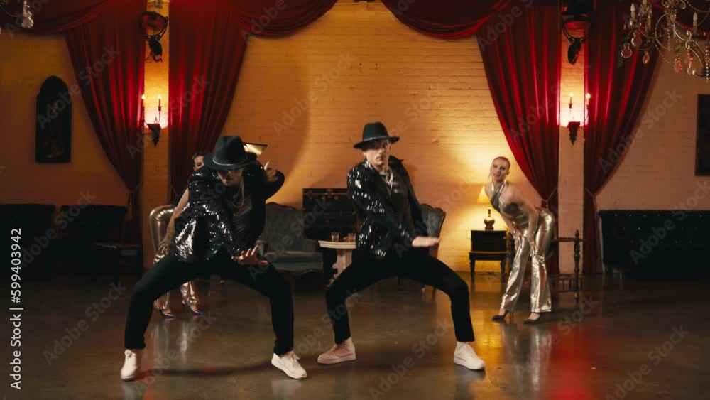 Funk show performance by professional dancers. Beautiful young people ...