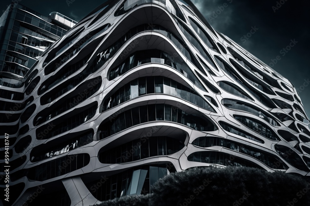 Standing tall and sleek, this ultramodern building exemplifies the ...