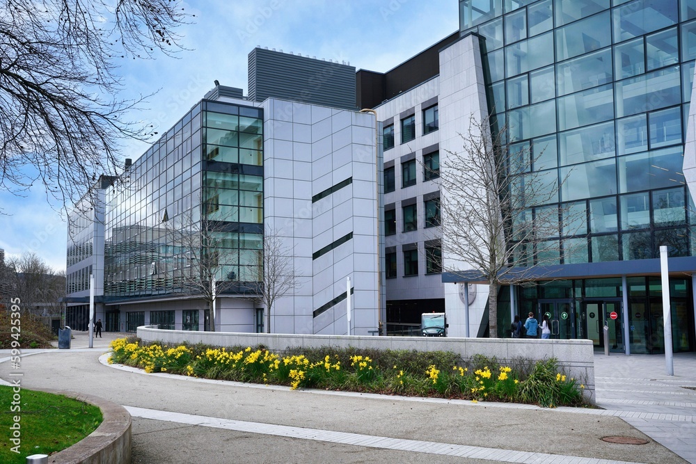 Campus of University College, Dublin, with modern buildings Stock Photo ...