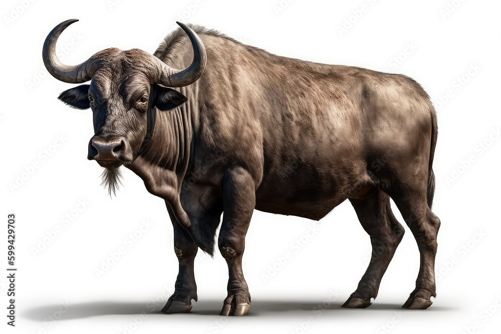 buffalo isolated on white background Stock Illustration | Adobe Stock