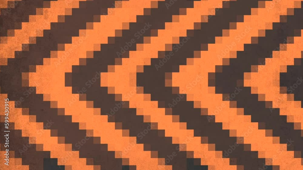 Yellow and black pixels pattern in 8 bit of architecture, motion ...