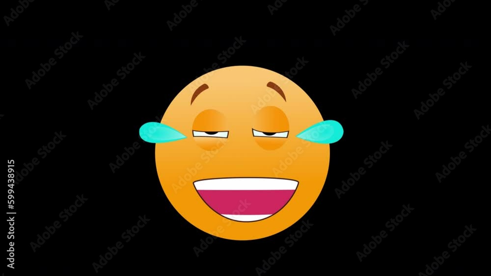Face with Tears emoji smiley Emoticon icon loop motion graphics video ...