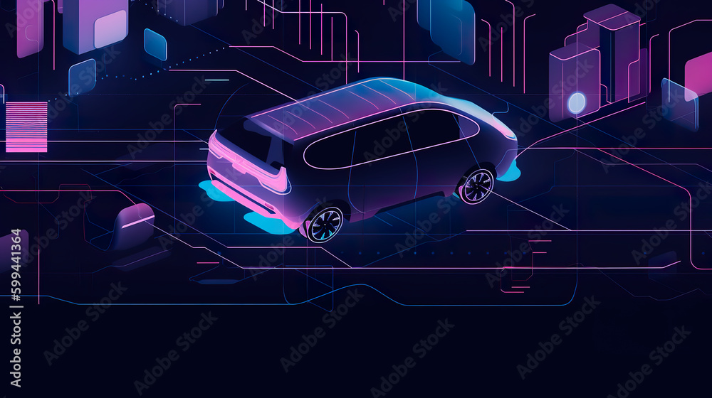 Futuristic electric car grid system that uses AI to generate efficient ...