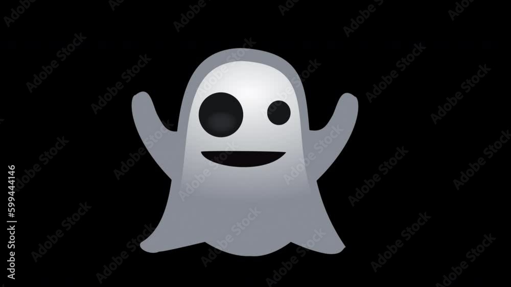 Halloween Ghost Face emoji emotion icon loop motion graphics video ...