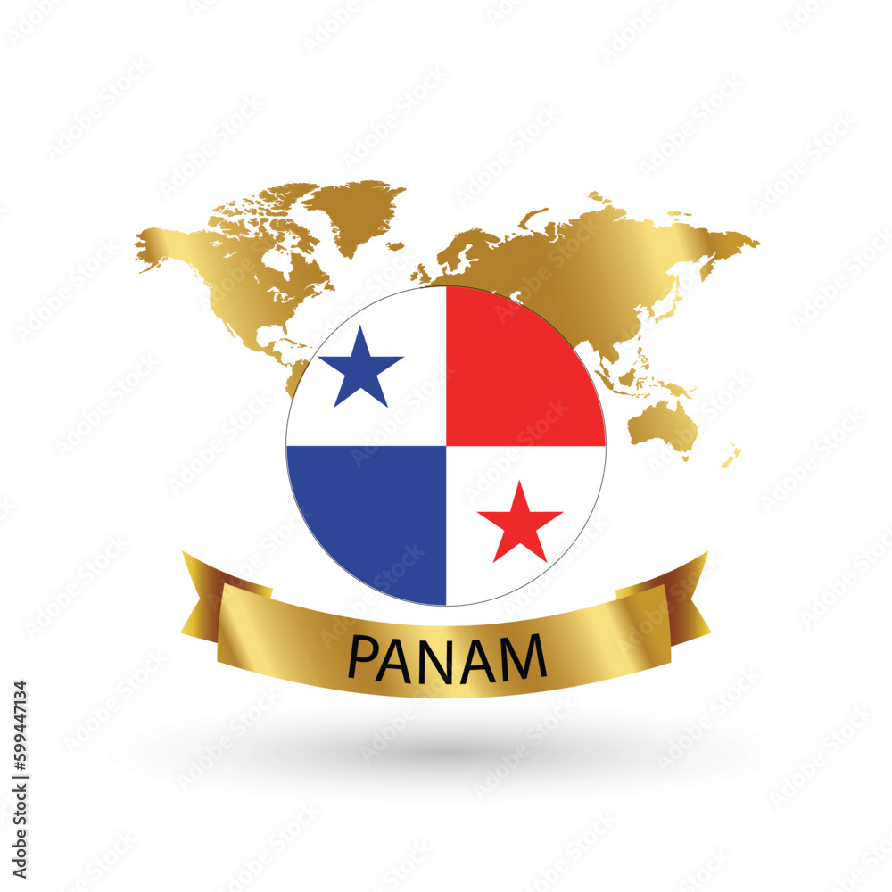 Panam Flag .official national flags of the world series. circular ...