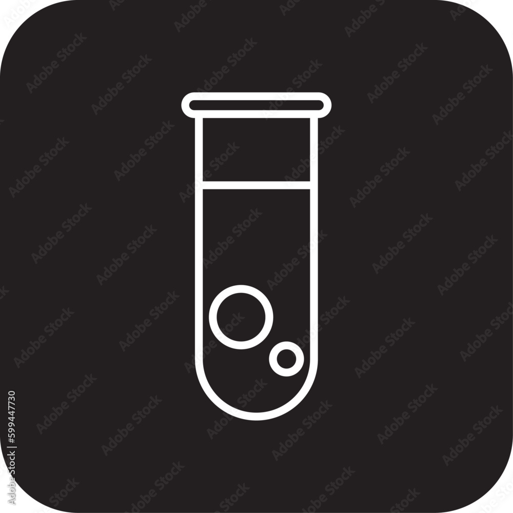Boiling Tube Science icon with black filled line style. equipment ...
