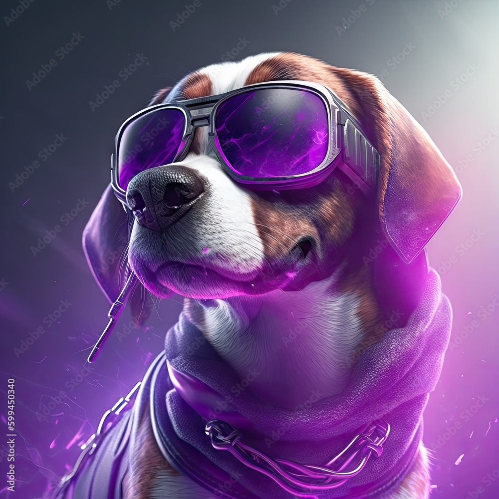 Abstract art of beagle designed custom with hip hop or rapper styles ...