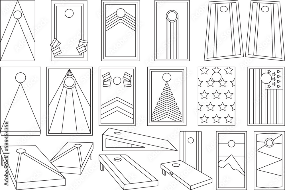 Cornhole Board SVG Outline, Cornhole Vector Art Stock Vector | Adobe Stock