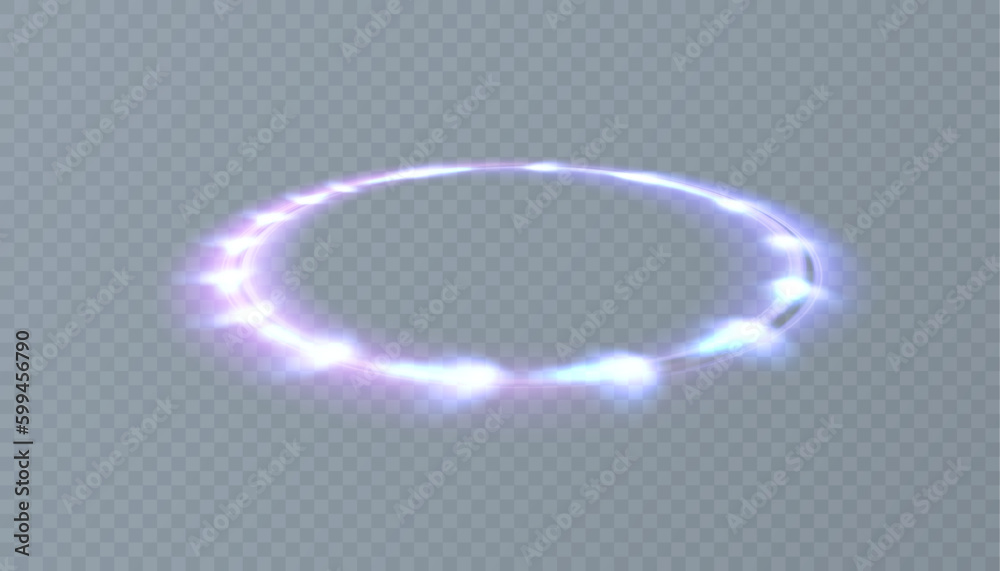 Circular portals, teleport, hologram gadget. Futuristic teleport ...
