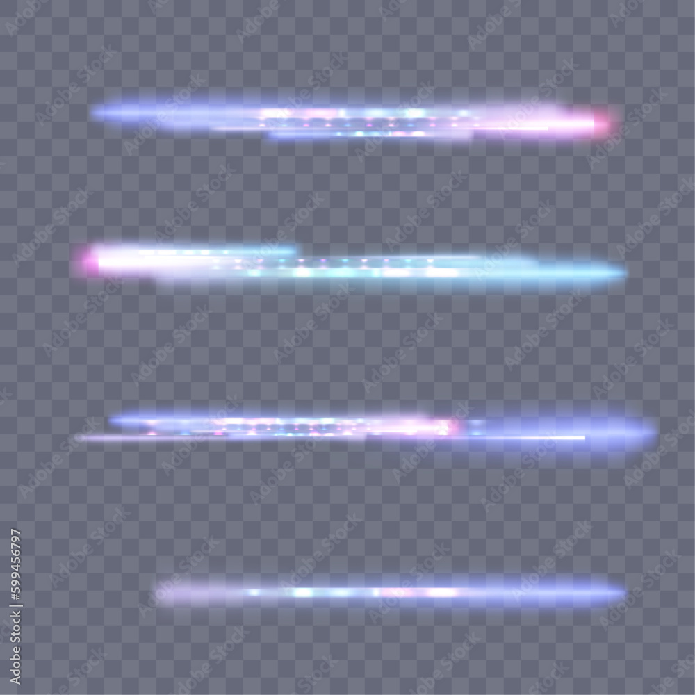 High speed light movement, glare distortion and light refraction. The ...