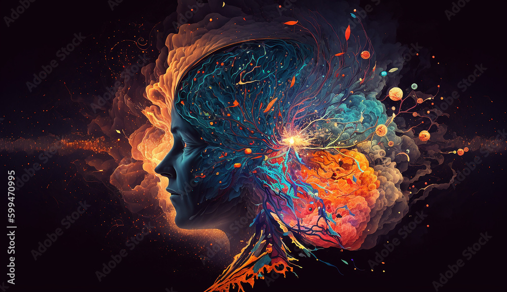 Generative AI illustration of annual collective mind concept art ...