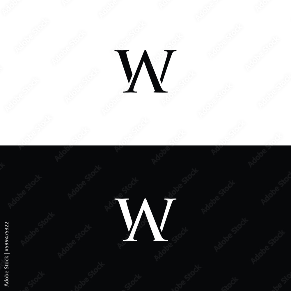 Vecteur Stock Initial based modern and minimal Logo. WA letter trendy ...