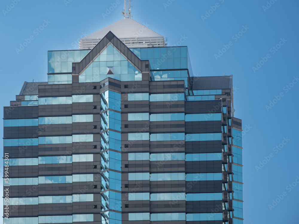 Sandton, SOUTH AFRICA - May 2023: Geometric exterior design, top of ...