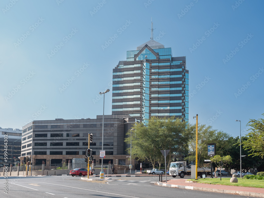 Sandton, SOUTH AFRICA - May 2023: Wide, square on view of Rand Merchant ...