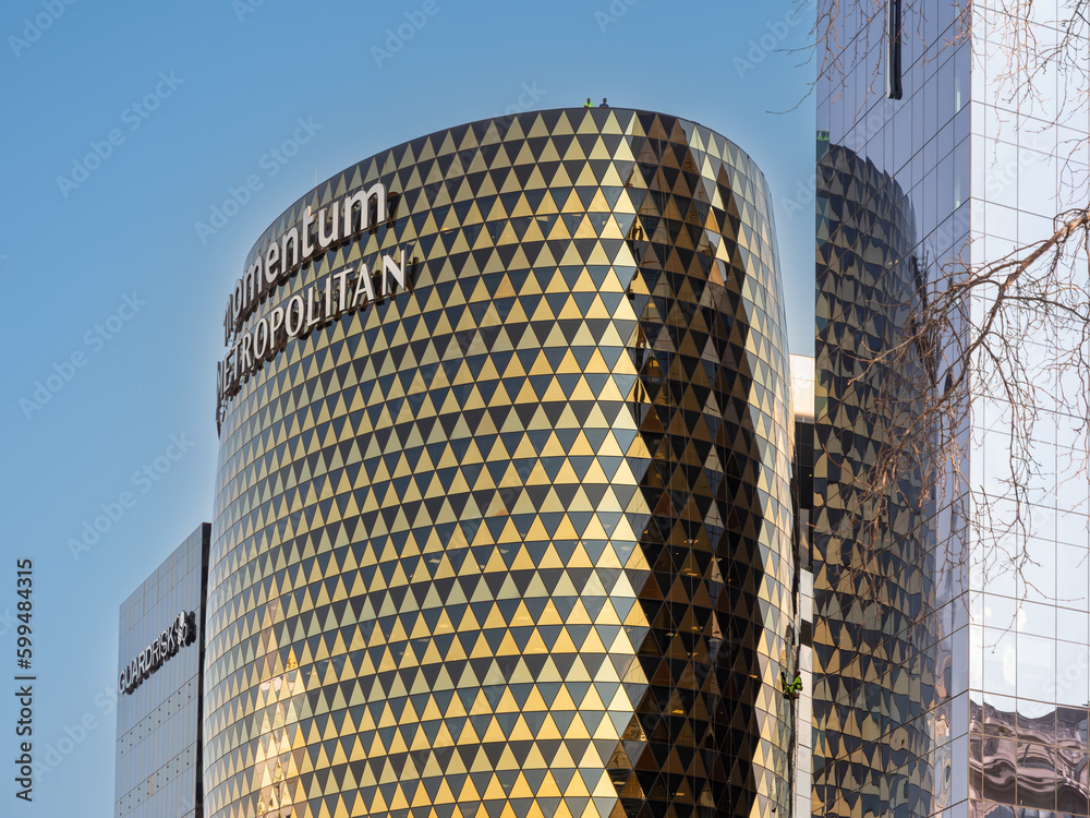 Sandton, SOUTH AFRICA - May 2023: Building upper exterior detail of The ...