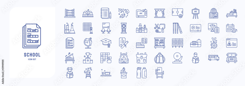 Collection of icons related to School education, including icons like ...
