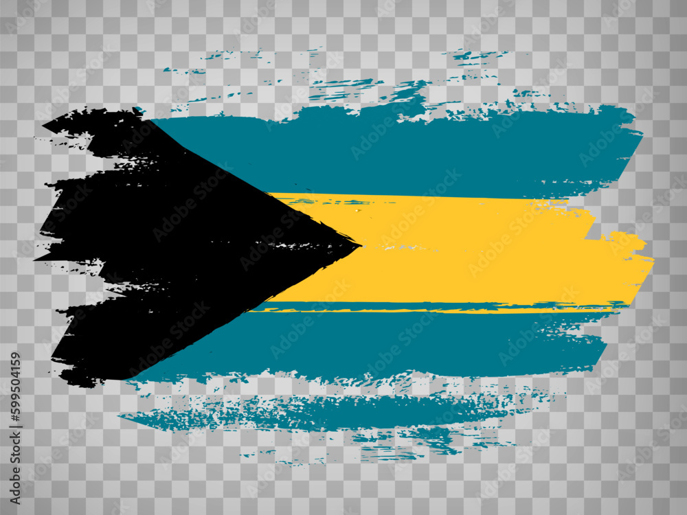 Flag of The Bahamas, brush stroke background. Flag The Bahamas on ...