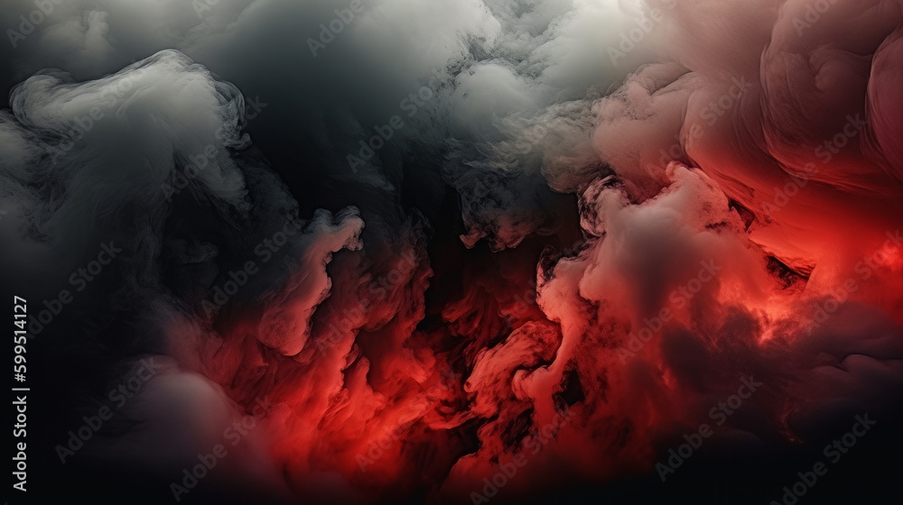 red sky, fire cloud smoke texture, black dark background, horror ...