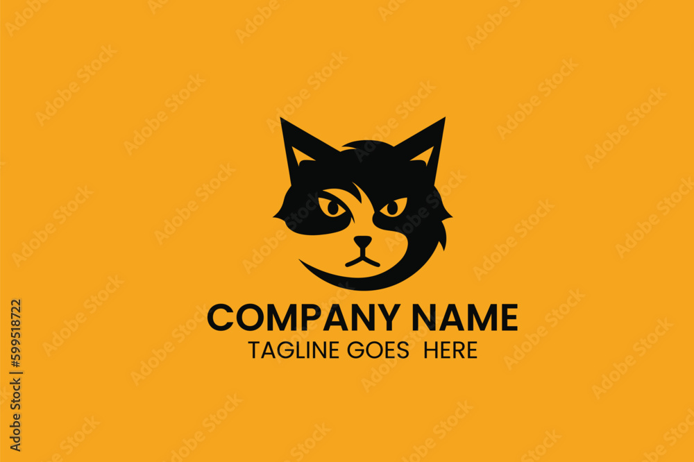 Vetor de cat face logo free vector do Stock | Adobe Stock