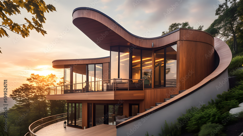 This gorgeous stock photo showcases a stunning modern house design ...